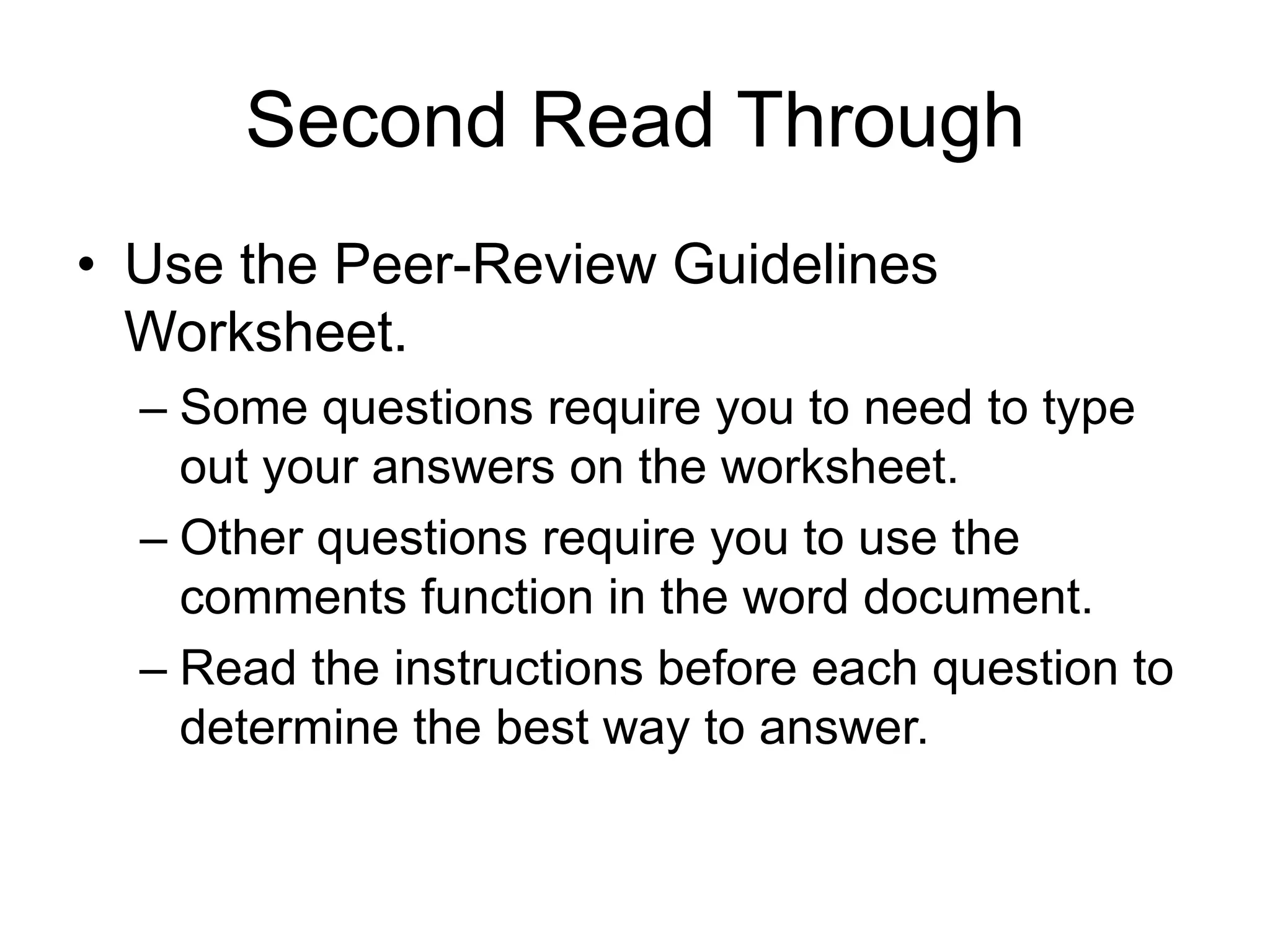 Peer-Review Guidelines Lecture | PPTX | Education
