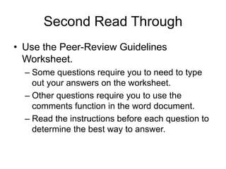 Peer-Review Guidelines Lecture | PPTX | Education