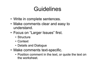 Peer-Review Guidelines Lecture | PPTX | Education