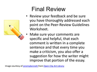 Peer-Review Guidelines Lecture | PPTX | Education