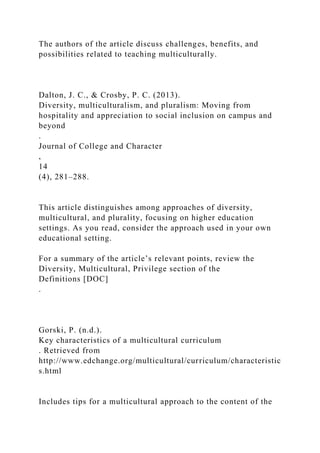 Unit 5PRINTMulticultural Issues in Educational Environment | PDF