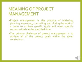 Unit 5 project management | PPTX