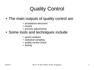 Unit 5 quality control | PDF