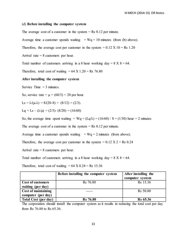 OR Unit 5 queuing theory | DOCX | Travel