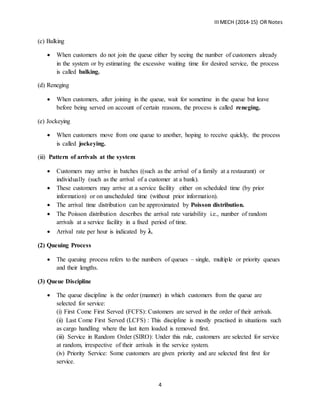 OR Unit 5 queuing theory | DOCX