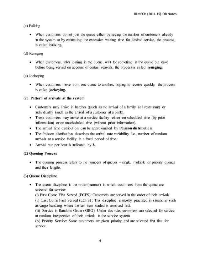 OR Unit 5 queuing theory | DOCX | Travel