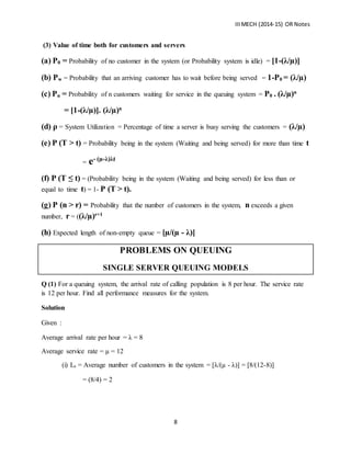 OR Unit 5 queuing theory | DOCX