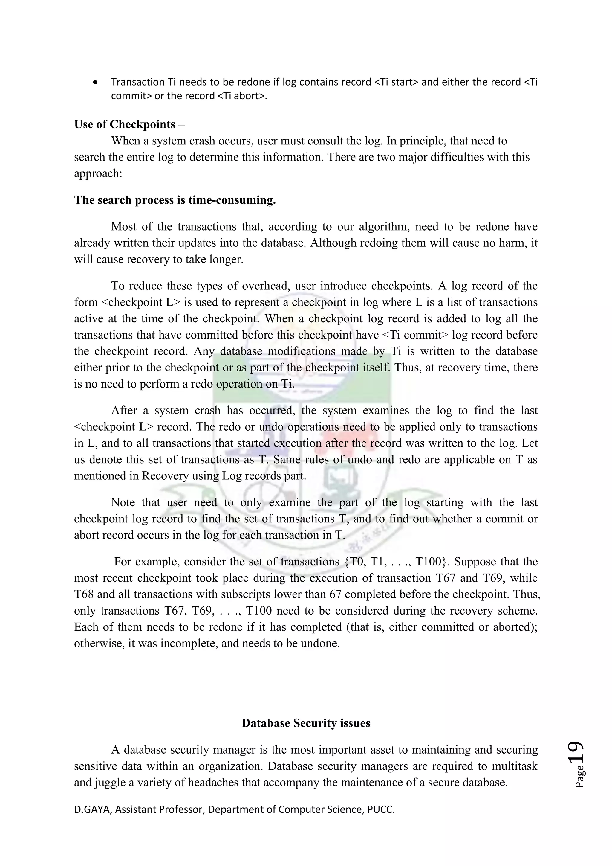 Unit 5 rdbms study_material | PDF