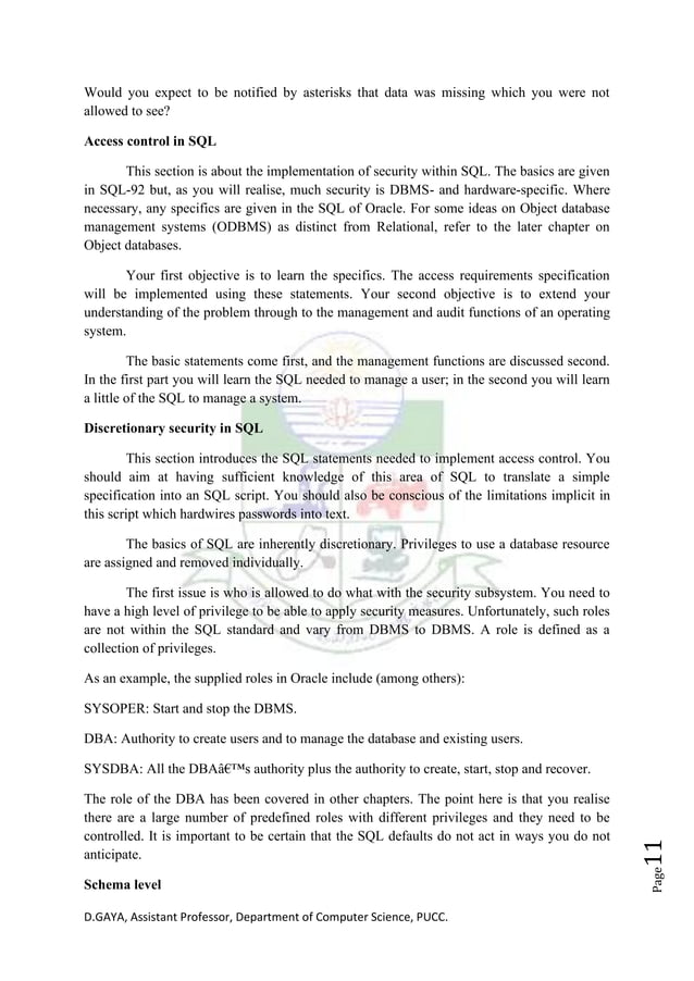 Unit 5 rdbms study_material | PDF