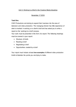 Unit 5 - Task 1 - Report | DOCX