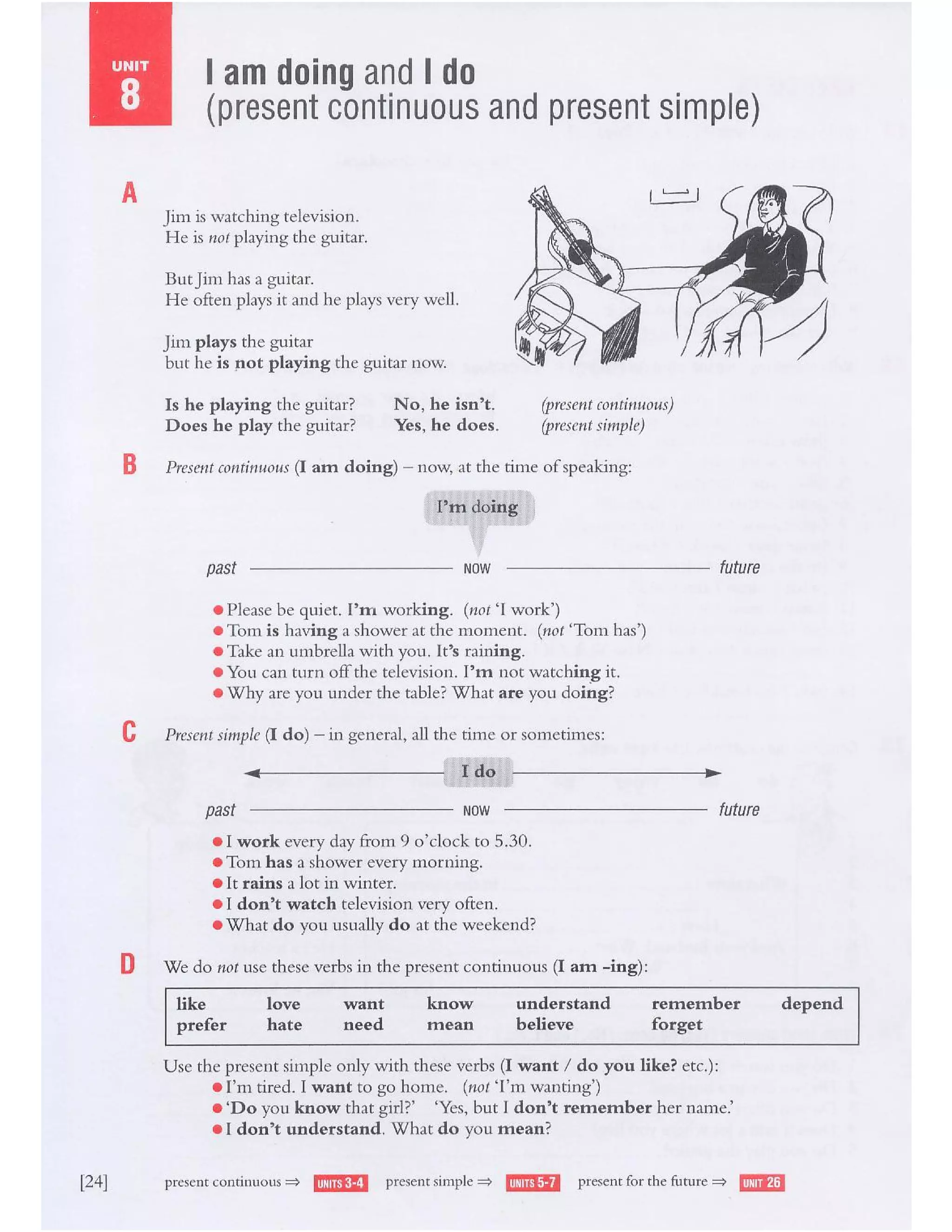 Unit 5 review part 2 present continuous vs simple present | PDF