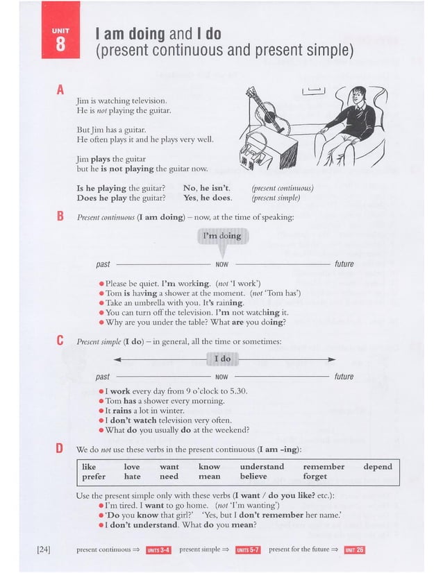 Unit 5 review part 2 present continuous vs simple present | PDF