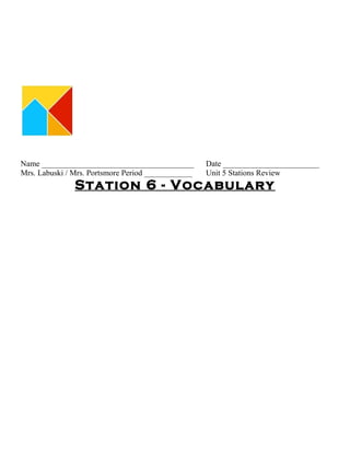 Unit 5 review stations | DOC