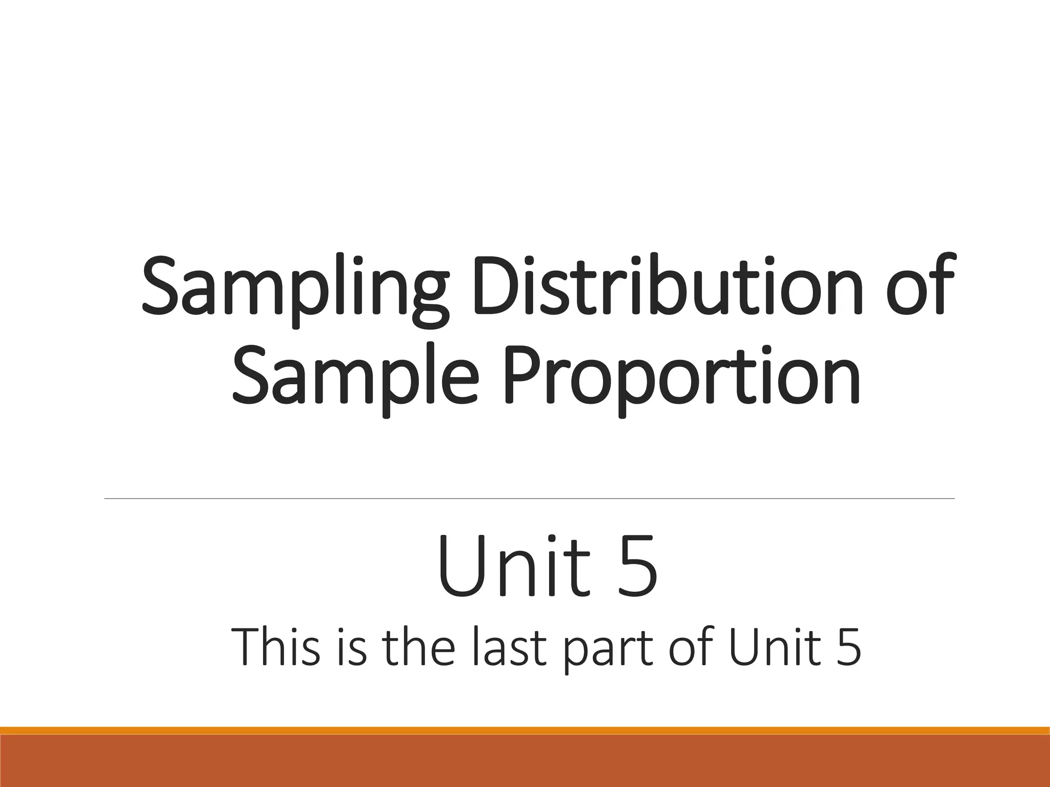 Sampling Distribution of Sample proportion | PDF
