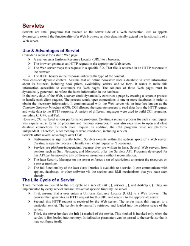 Unit5 servlets | PDF