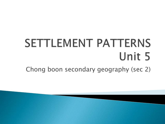 Sec 2 Unit 5 settlement patterns | PPTX | Geography | Science