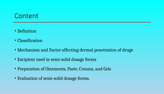 UNIT 5TH PHARMACEUTICS SEMI SOLID DOSAGE FORM PPT | PPT
