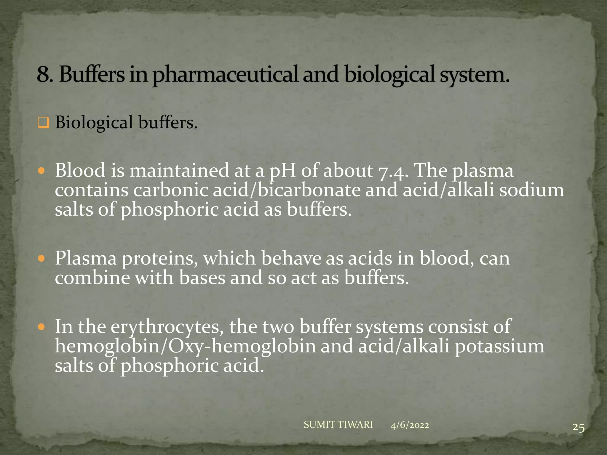 UNIT 5TH - pH, buffers and Isotonic solutions | PPTX