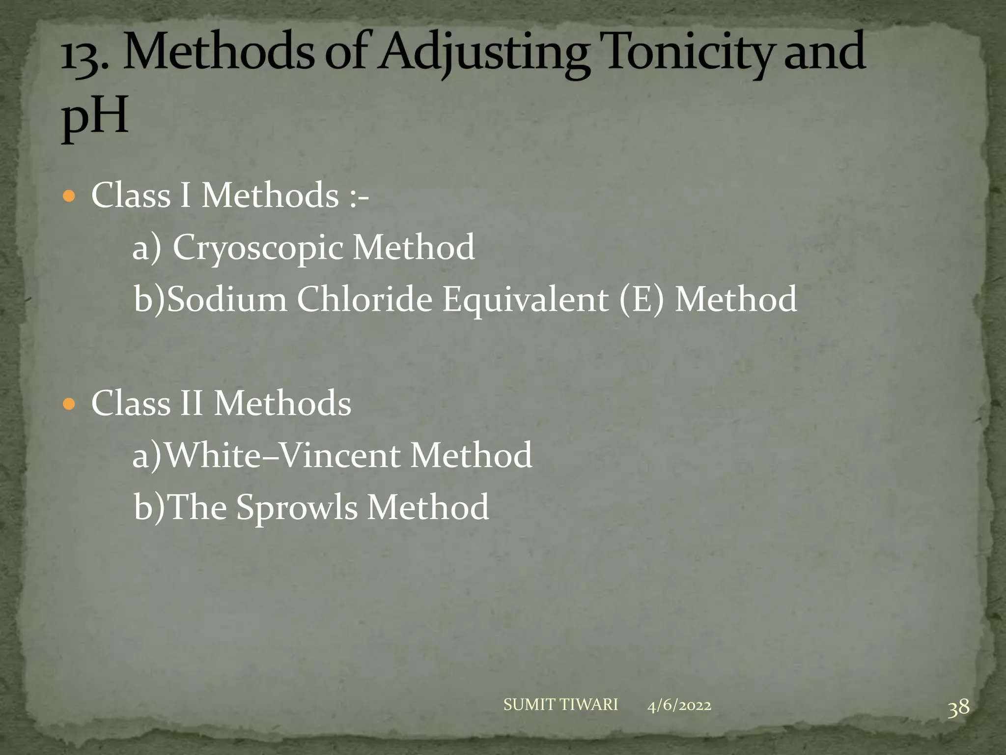 UNIT 5TH - pH, buffers and Isotonic solutions | PPTX