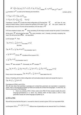 theory of computation notes for school of engineering | PDF