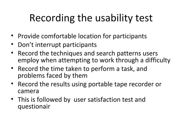 Unit 5 Usability And Satisfaction Test Ppt Computer Software And