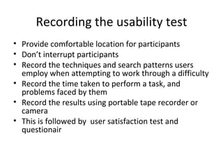 Unit 5 usability and satisfaction test | PPT