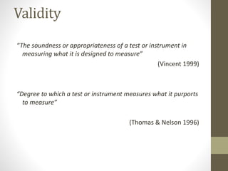Unit 5 validity and reliability | PPTX