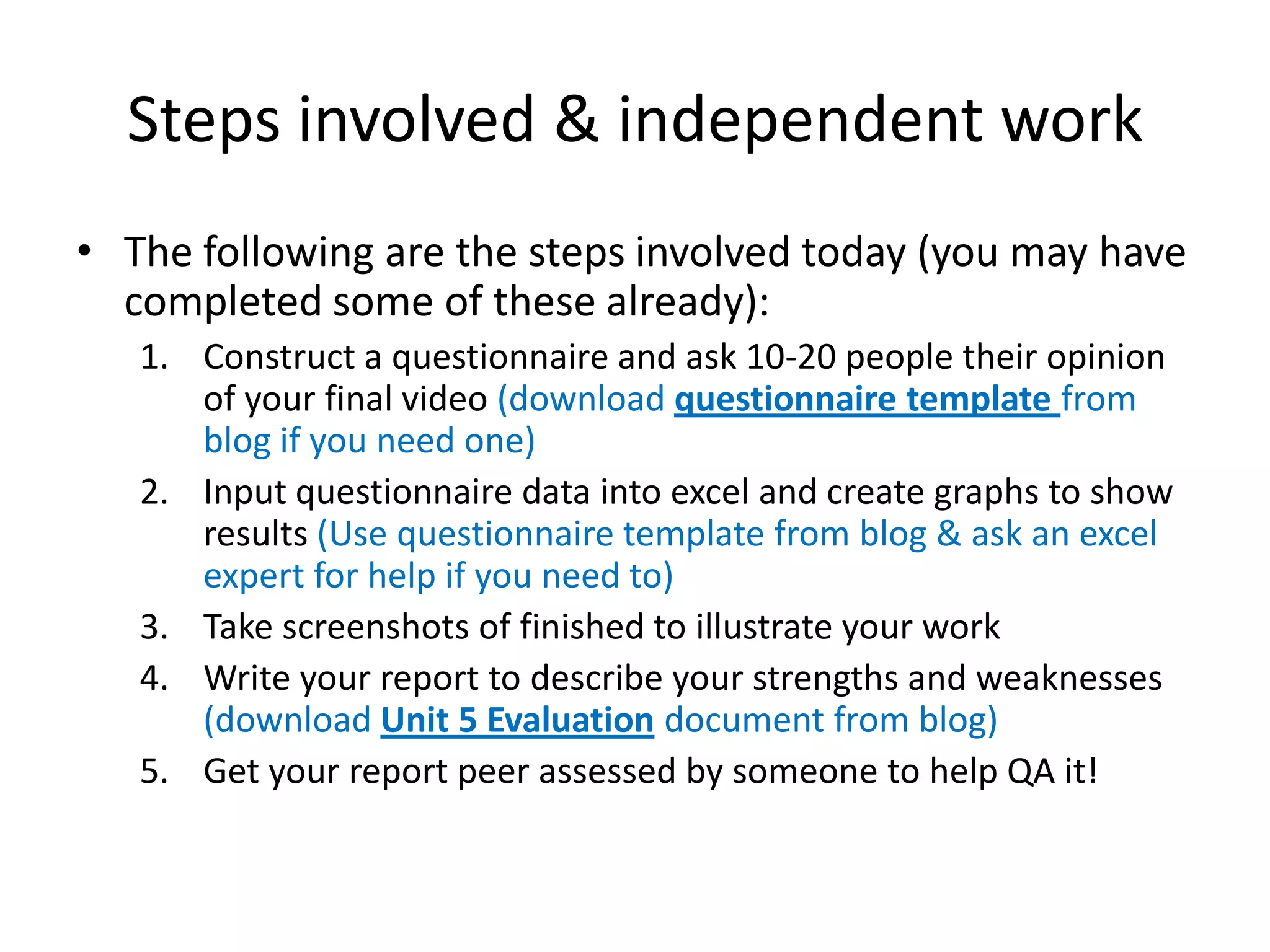 Unit 5 video production task 4 | PPT
