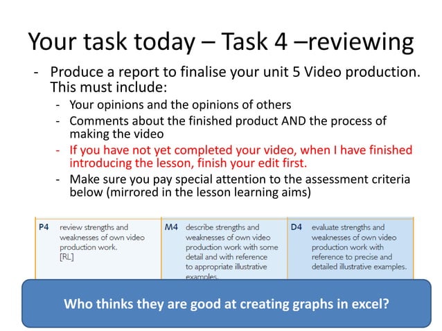 Unit 5 video production task 4 | PPT