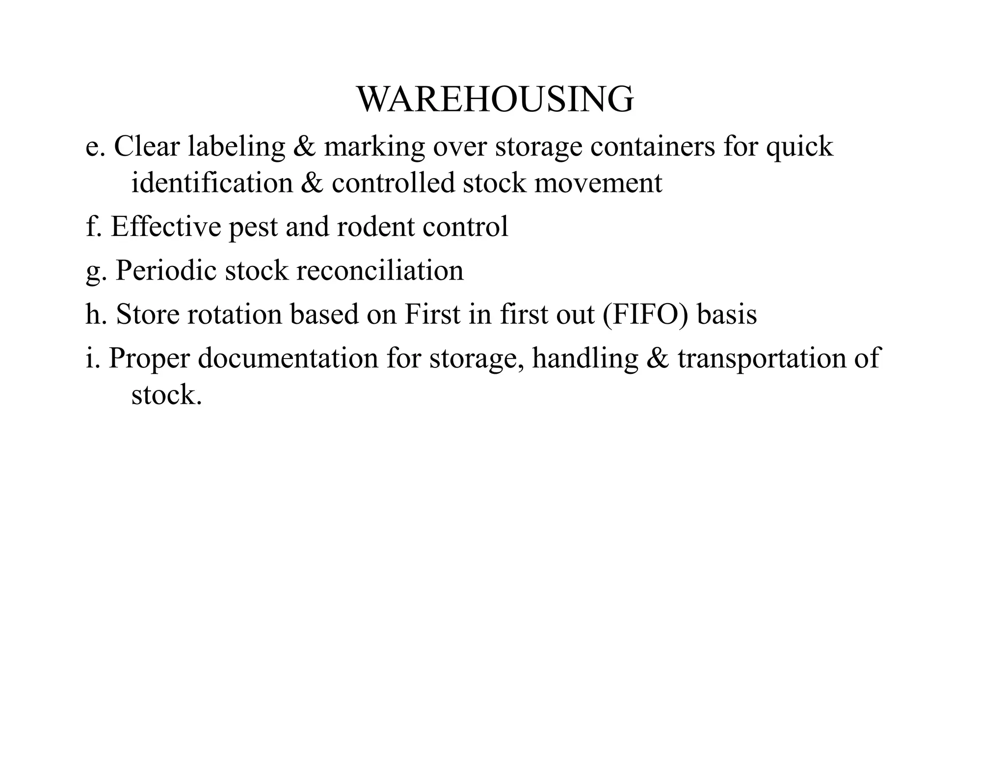 warehousing: Good warehousing practice, materials management | PDF