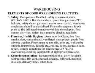 warehousing: Good warehousing practice, materials management | PDF