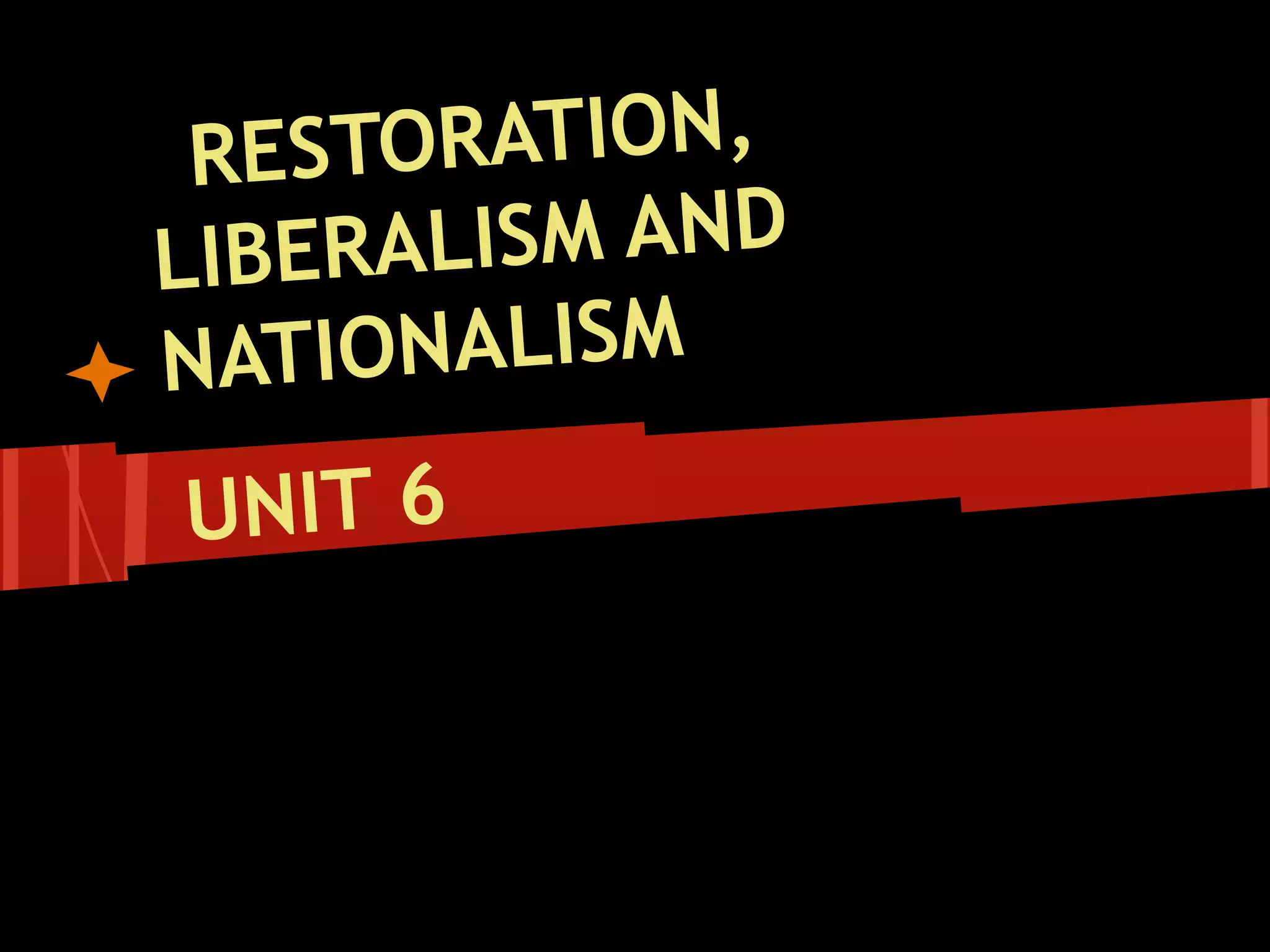 Unit 6 - RESTORATION, LIBERALISM AND NATIONALISM | PPT