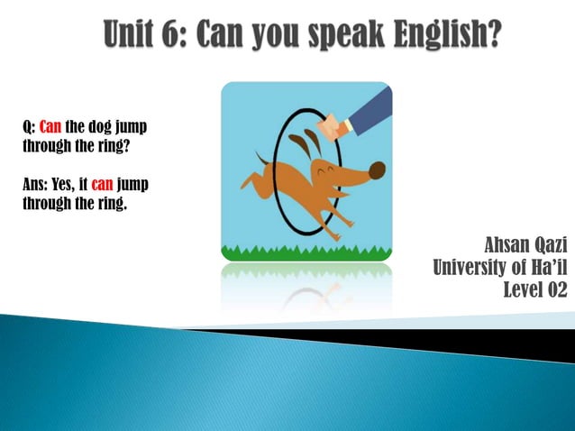 Unit 6: Can/Can't | PPT