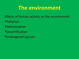 Unit 6: The People and the environment | PPT