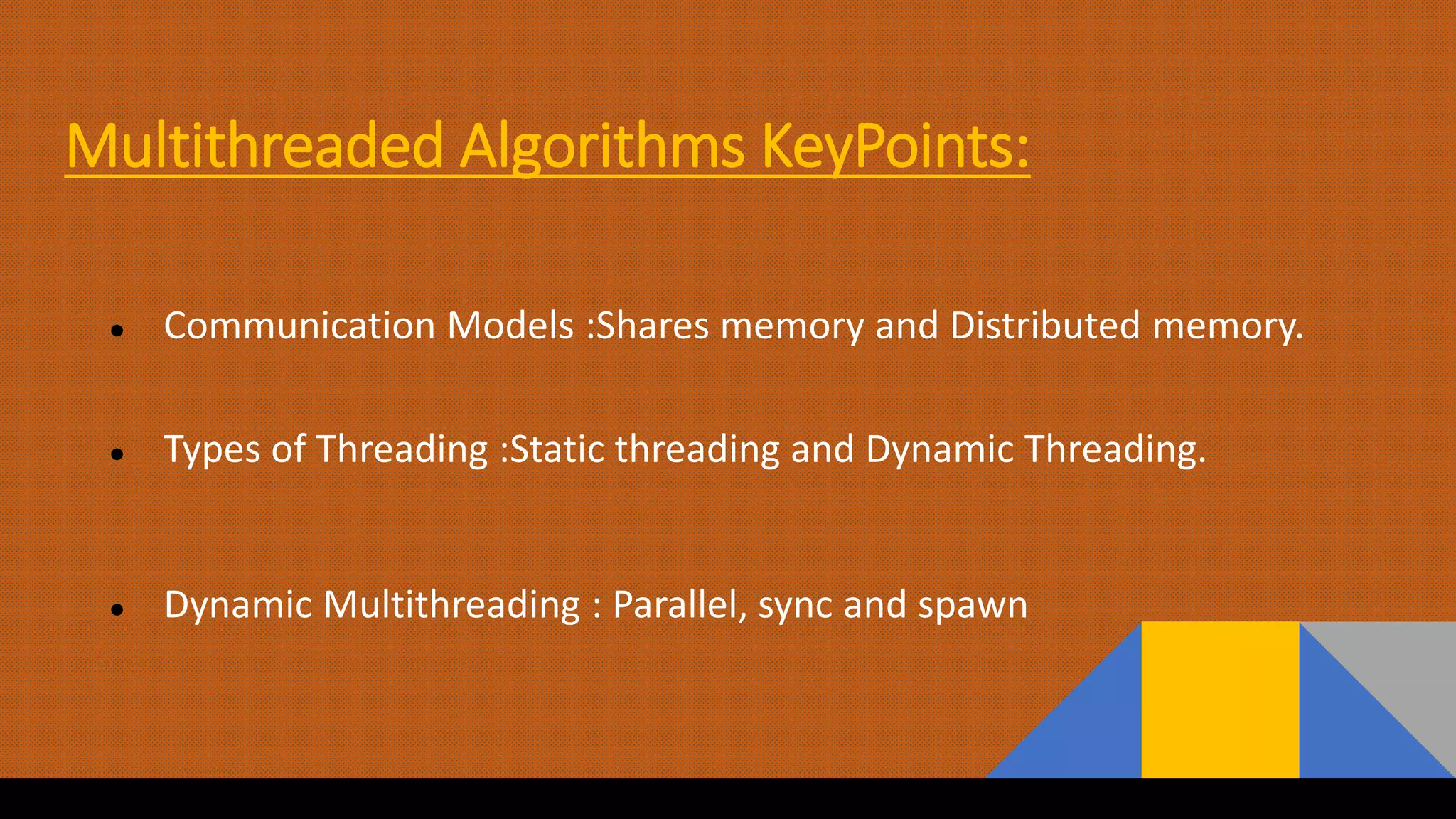 Multi Threaded And Distributed Algorithms Ppt Computing
