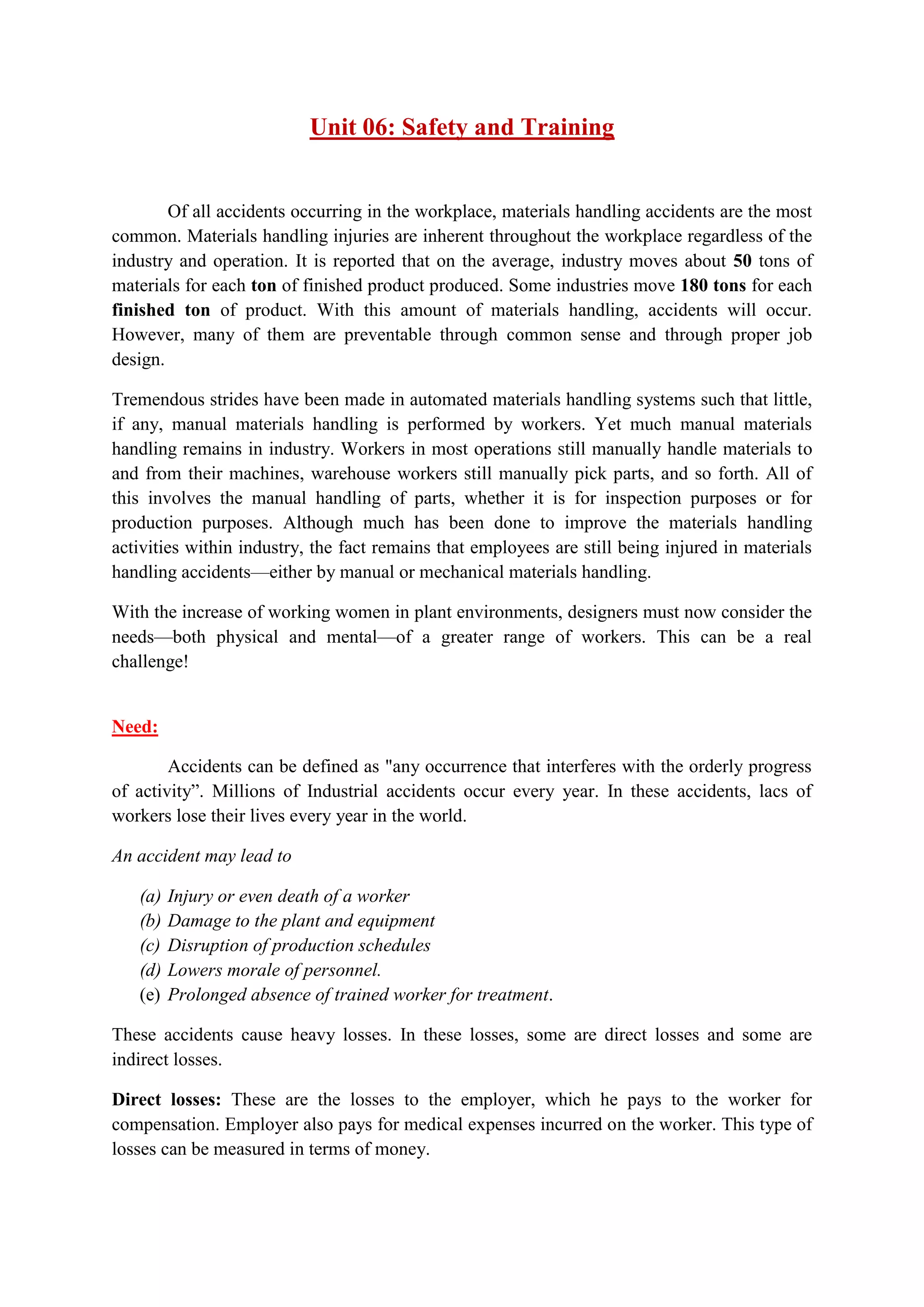 Safety and Training : Material Handling Systems | PDF