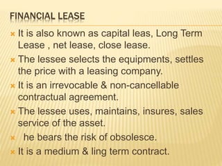Financial Services introduction and concept of leasing | PPT