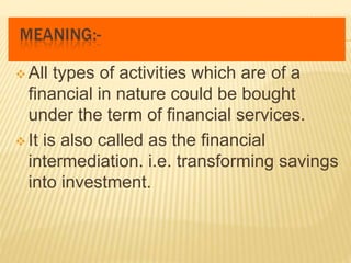 Financial Services introduction and concept of leasing | PPT
