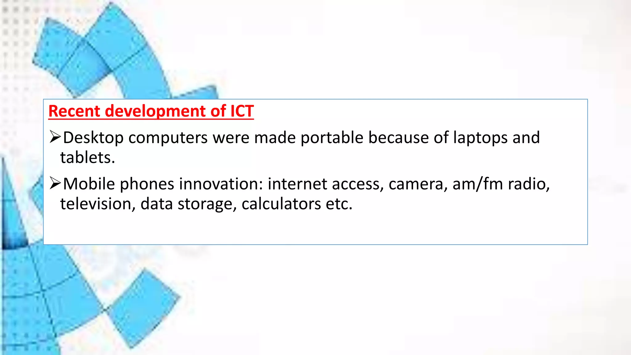 Unit 6: Information Communication Technology (ICT) | PPTX