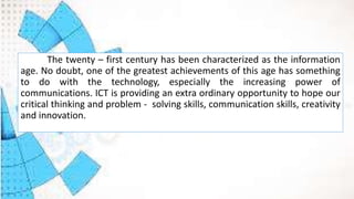 Unit 6: Information Communication Technology (ICT) | PPTX | Internet ...