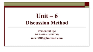 Discussion Method | PPTX