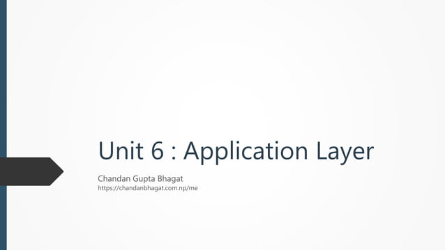 Unit 6 : Application Layer | PPTX