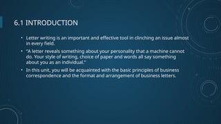 Unit 6.pptx Principles of letter Writing | PPTX