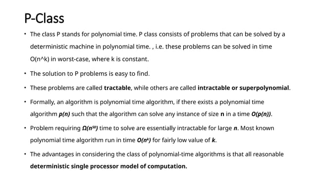 Introduction to Computational Complexity Theory pptx | PPTX