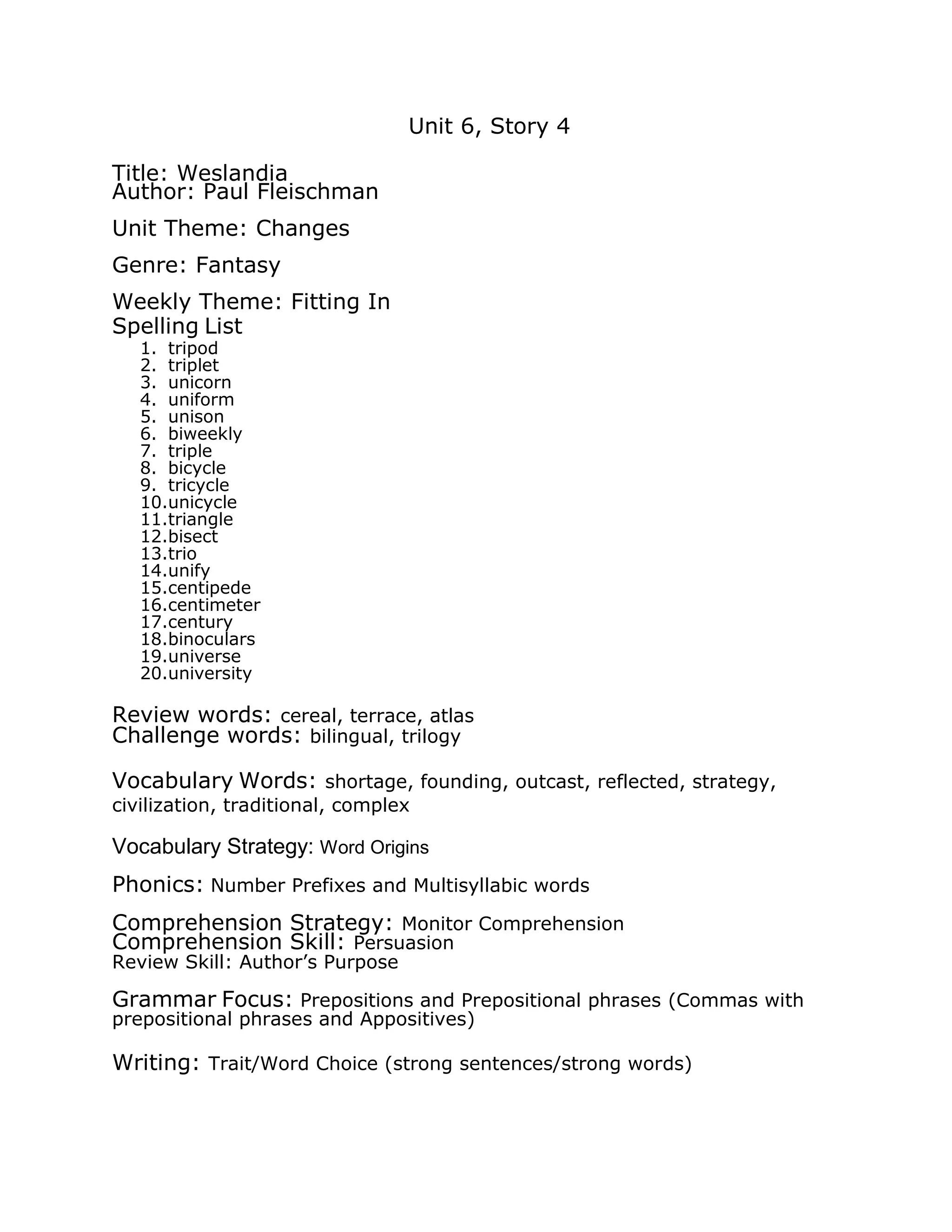 Unit 6 4 focus wall outline | DOCX