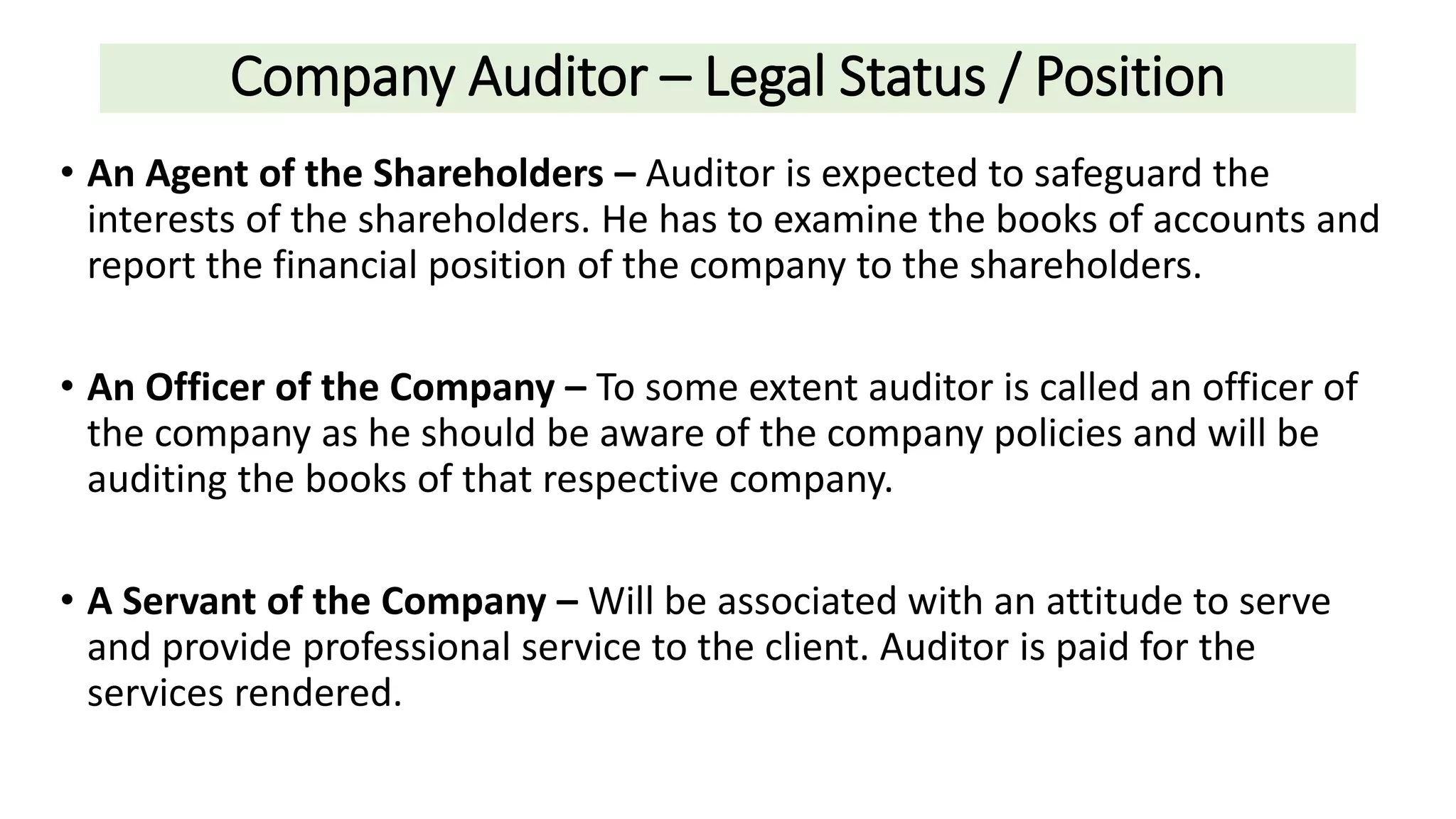 PPA - Unit 6 - Company Auditor | PPTX