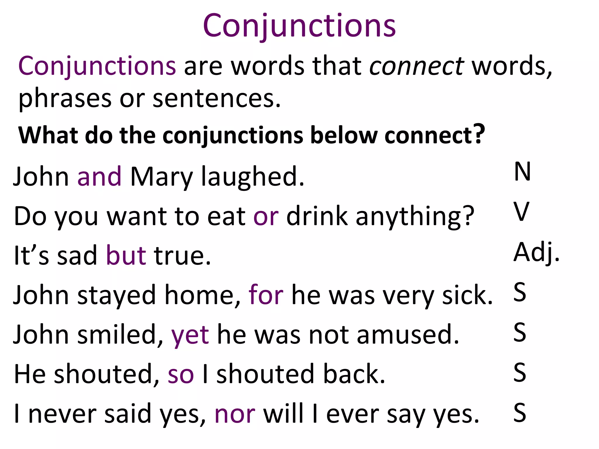 Unit 6 conjunctions | PPT