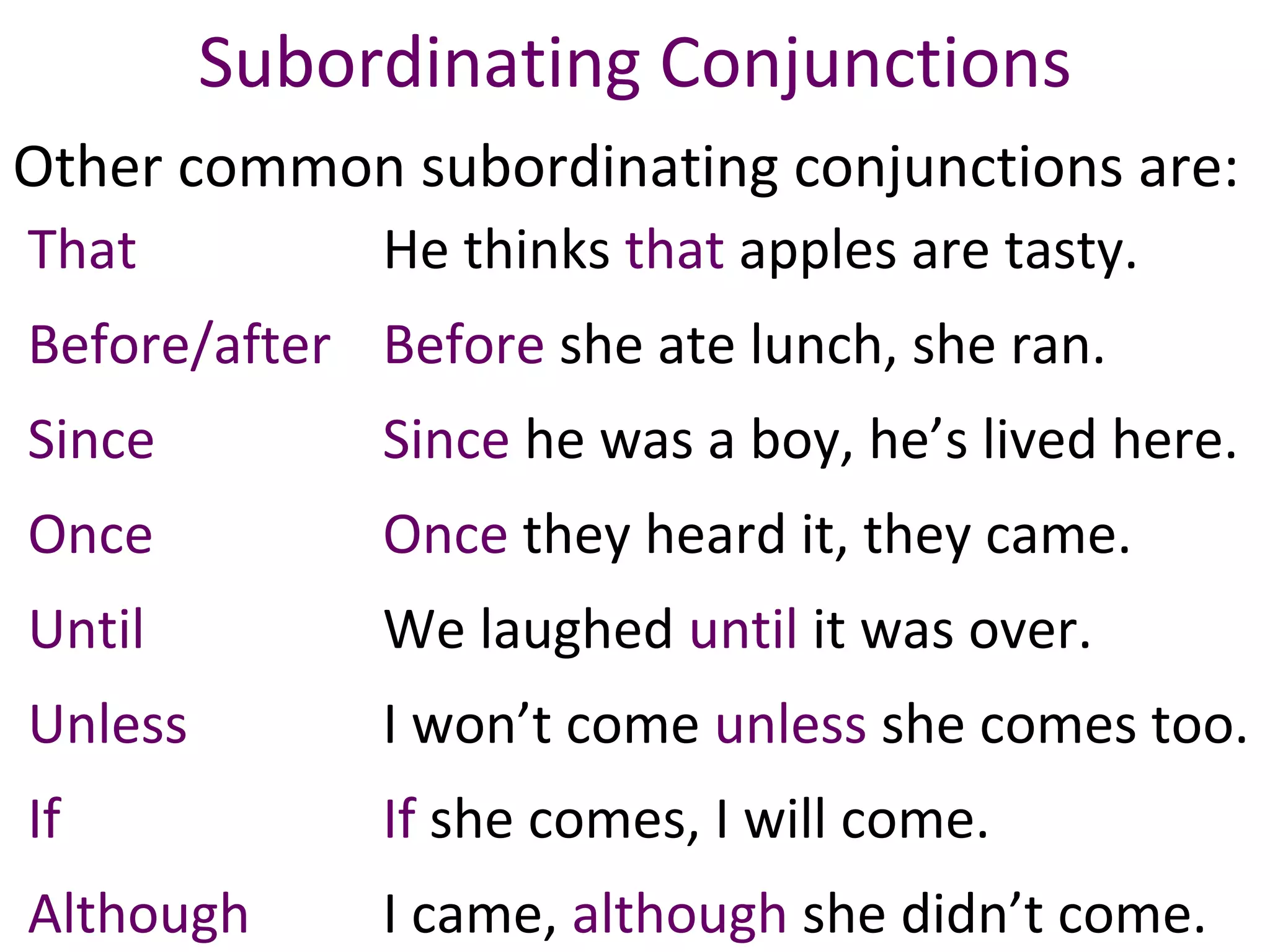 Unit 6 conjunctions | PPT