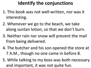 Unit 6 conjunctions | PPT | Homework and Study | Education