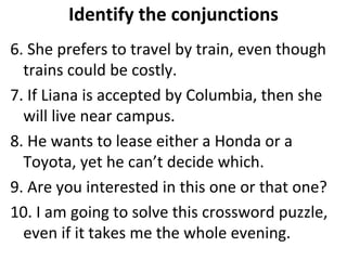 Unit 6 conjunctions | PPT | Homework and Study | Education